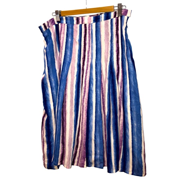 Brora | Skirts | Brora Blue Purple Watercolor Stripe Aline Skirt ...